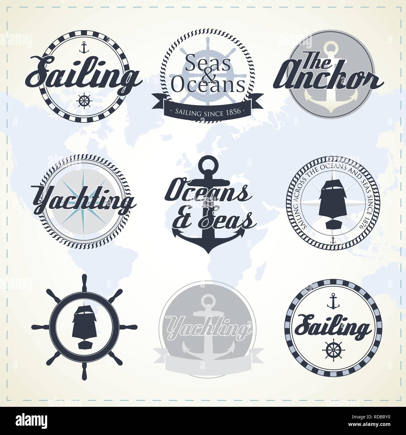 Vintage sailing yacht Stock Vector Images - Alamy