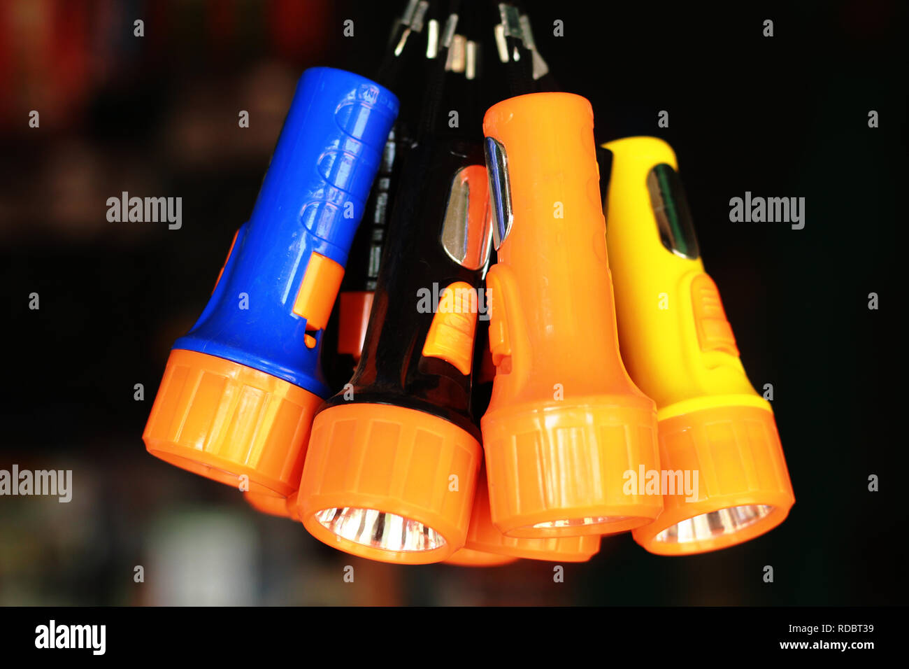 colorful torch light with dark background Stock Photo - Alamy