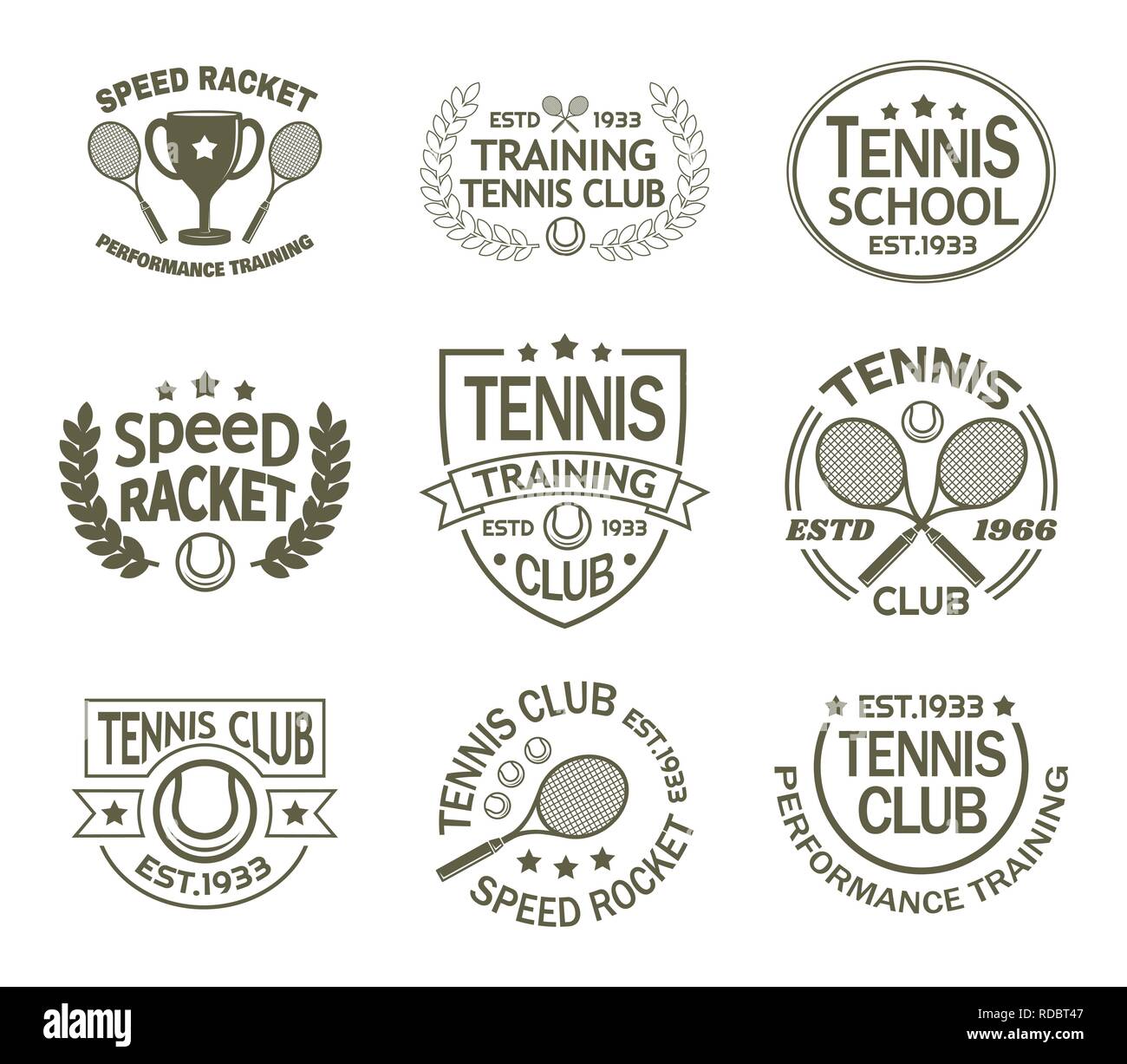 Tennis ball vector sign logo hi-res stock photography and images - Alamy