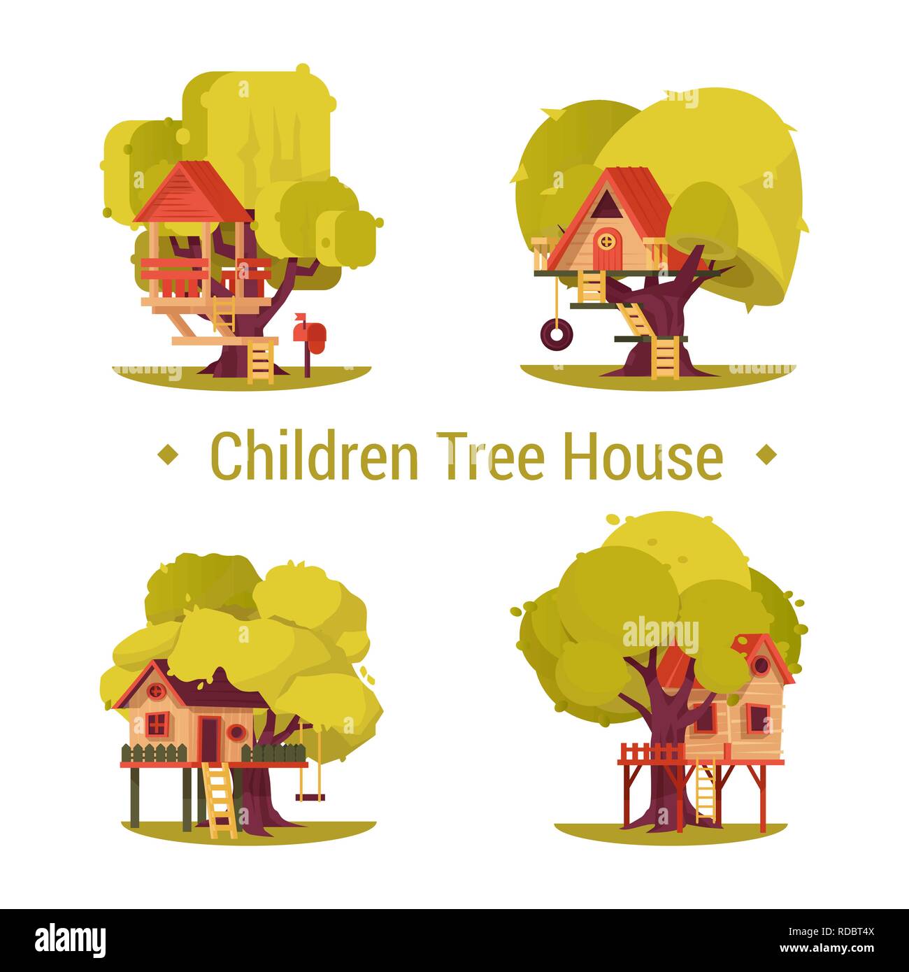 Children on swing garden Cut Out Stock Images & Pictures - Alamy