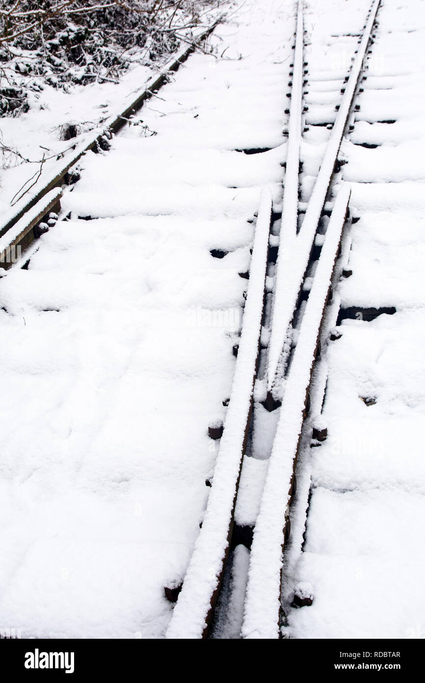 Cold winter with covered railroad track hi-res stock photography and ...