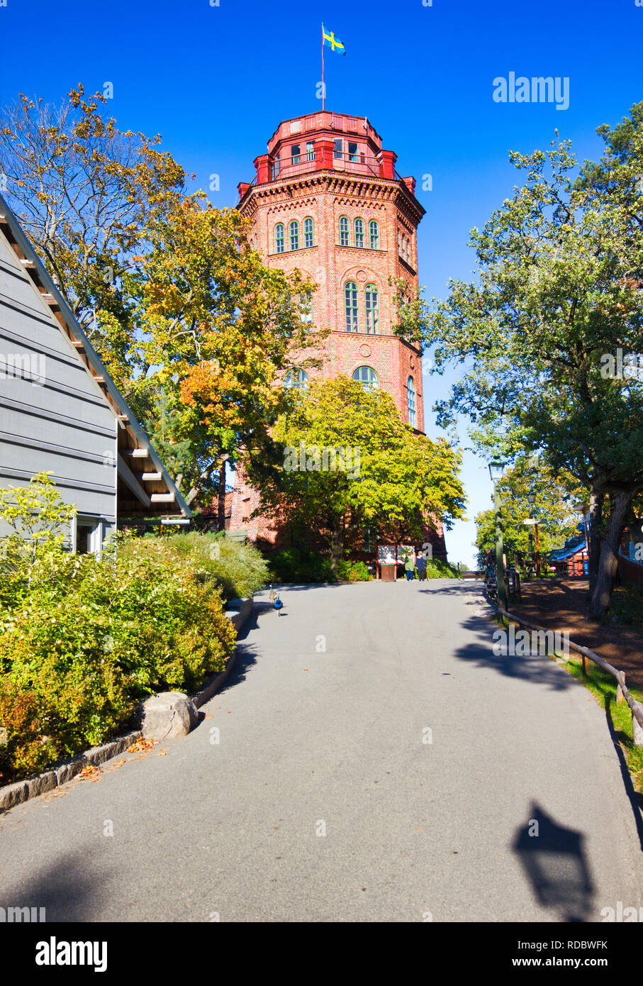 Bredablick lookout tower, Skansen open-air living museum, Djurgarden ...