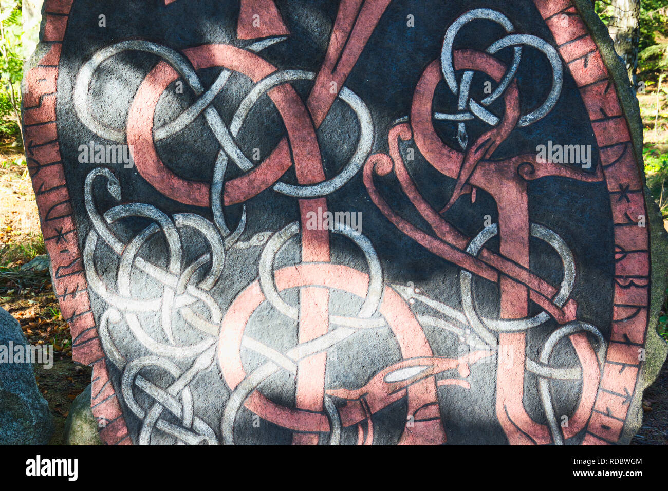 Rune stone from Uppland inscribed in memory of a dead Viking, Skansen ...