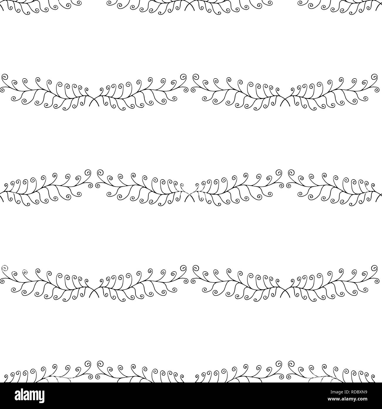 Monochrome Seamless pattern of Doodles branches in shape of Lattice ...