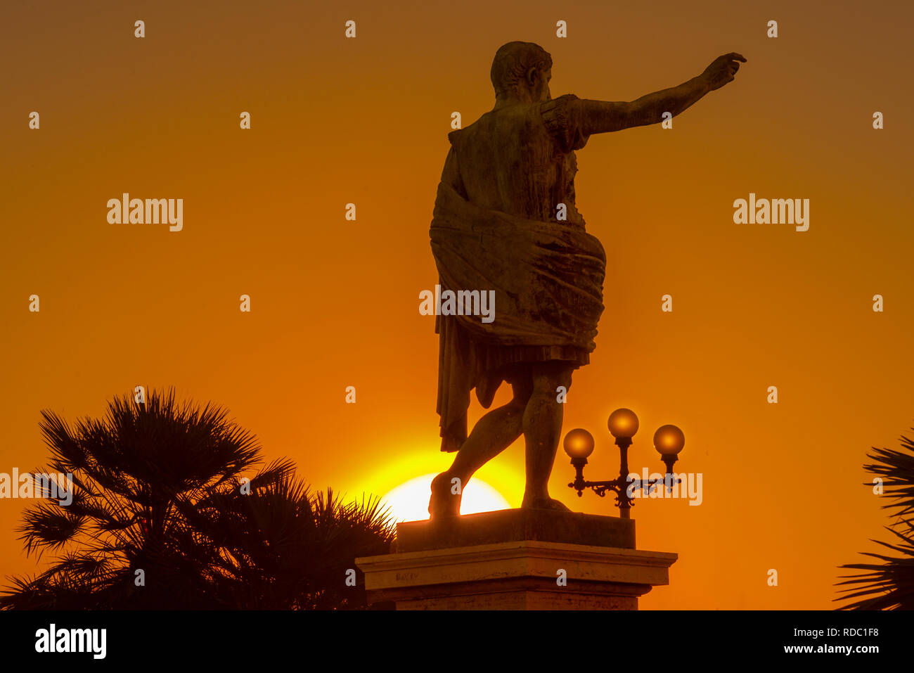 ancient statue of gaius julius caesar in naples, italy Stock Photo - Alamy