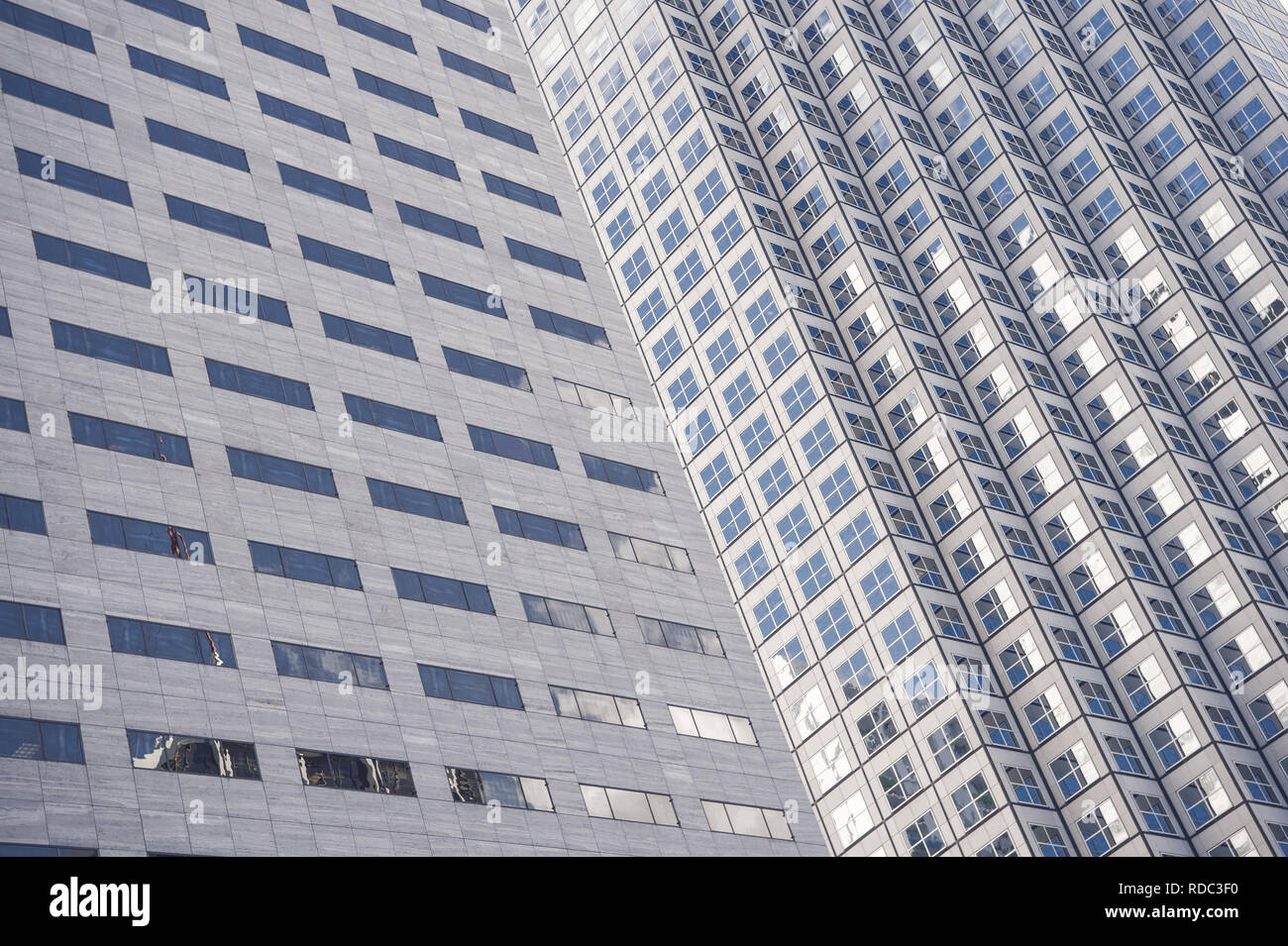 Panoramic and perspective wide angle view to steel blue background of ...