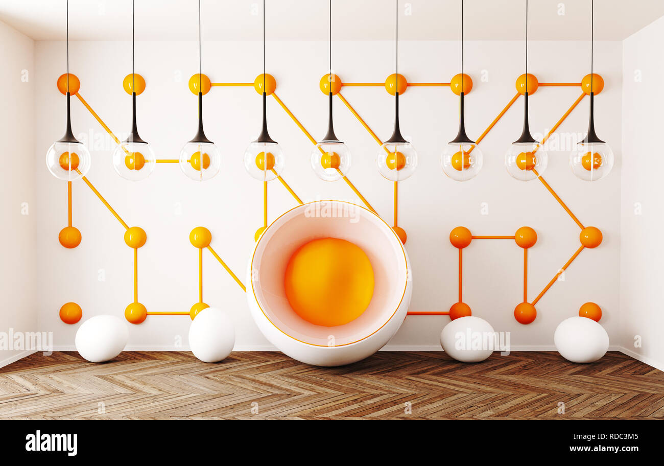 conceptual interior design. 3d rendering Stock Photo - Alamy