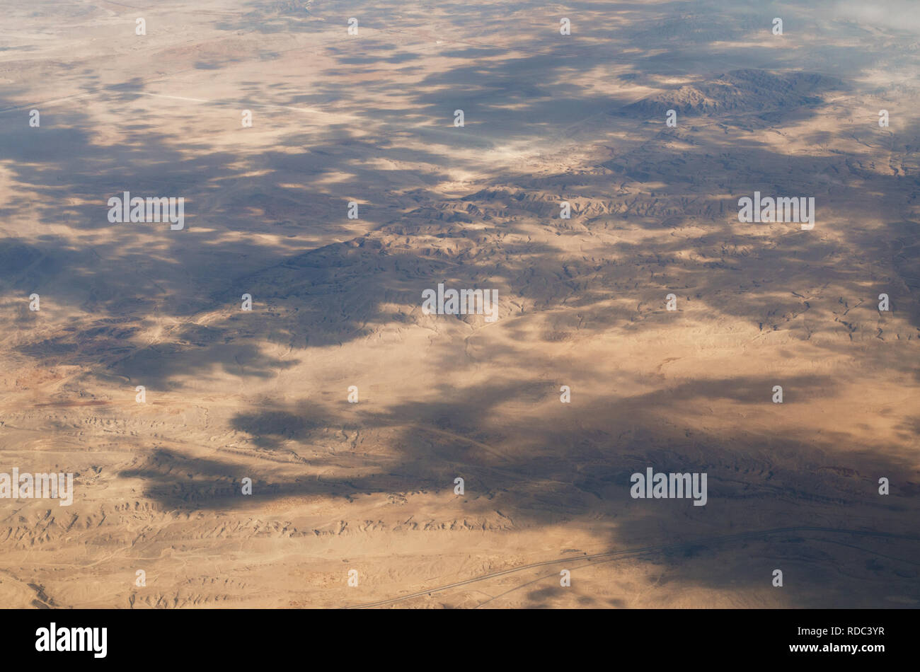 Aerial view fluffy clouds above Sahara desert landscape in Egypt Stock ...