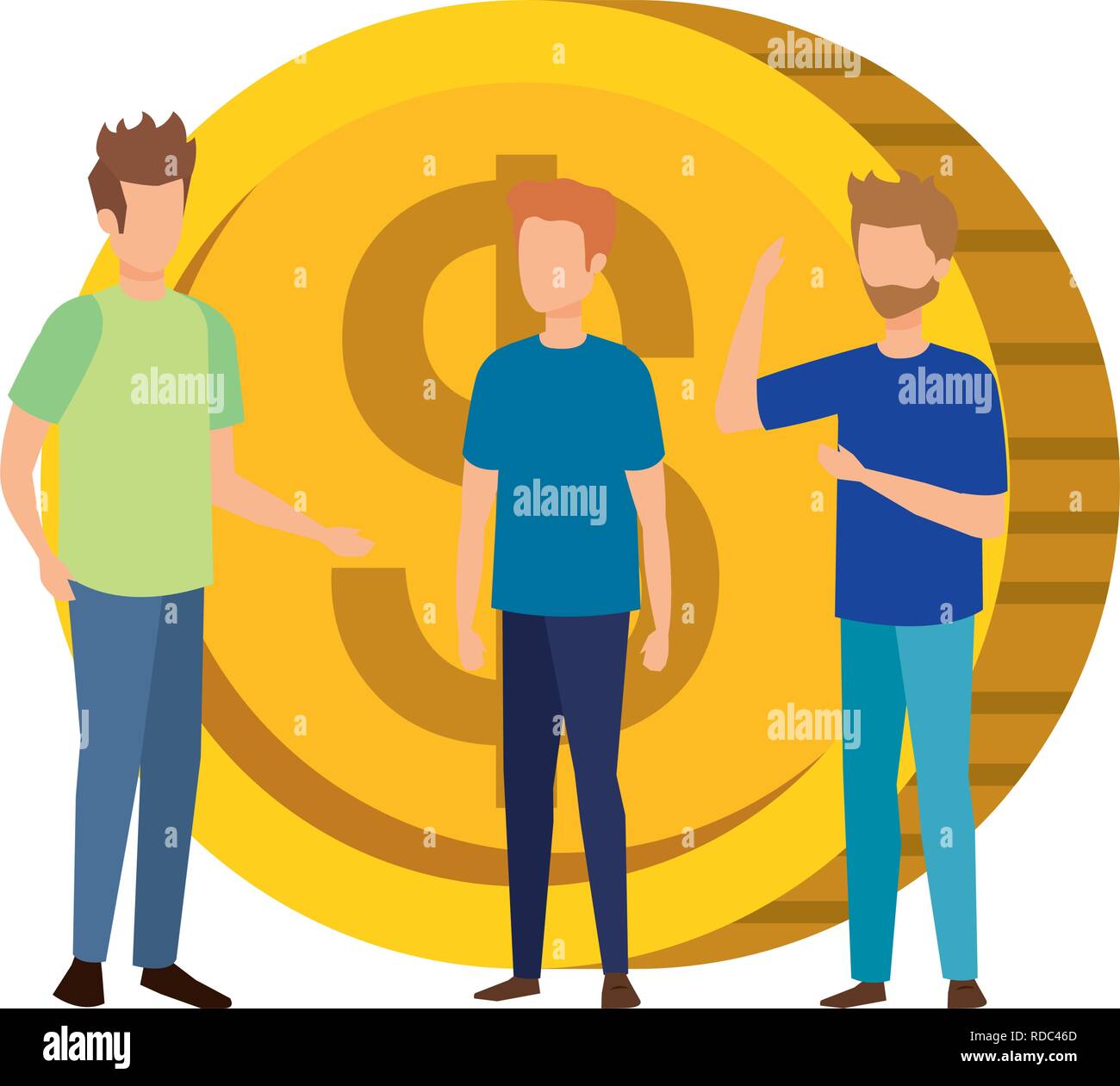 coin money with business person Stock Vector Image & Art - Alamy