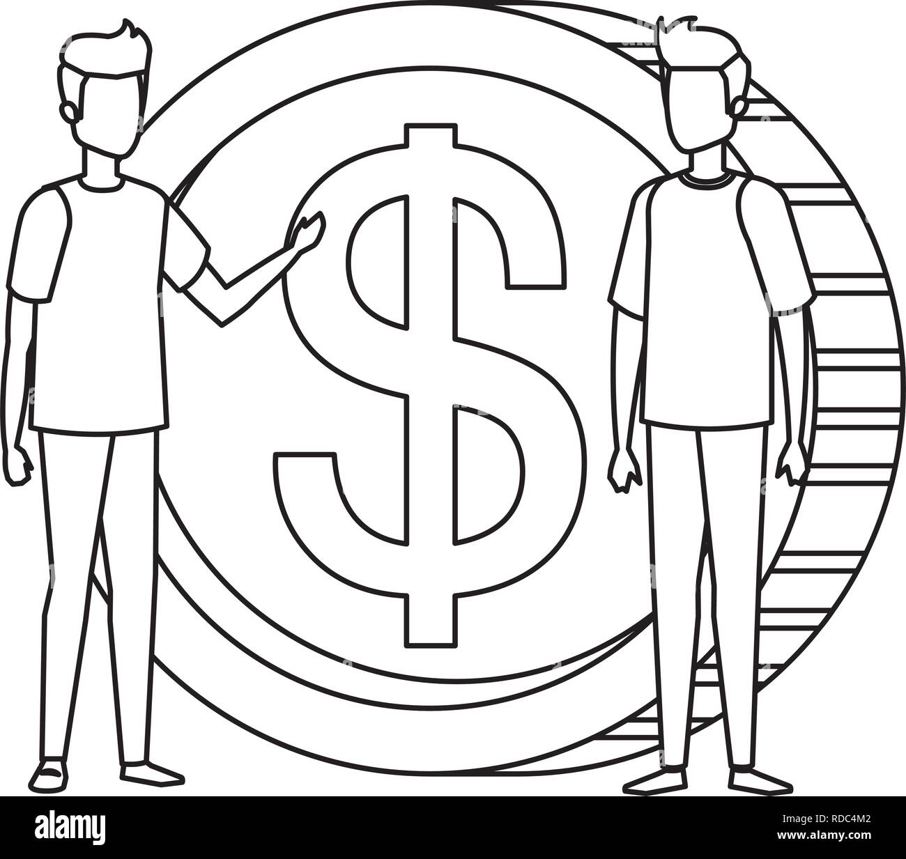coin money with business person Stock Vector Image & Art - Alamy
