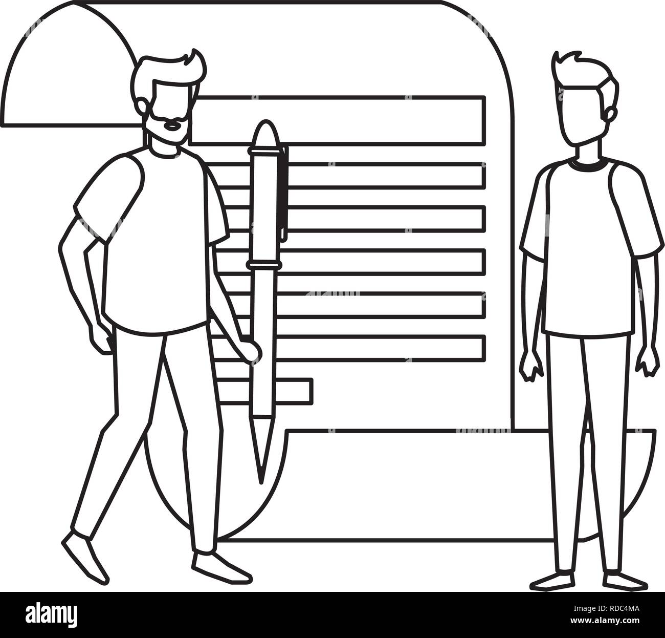 paper-document-with-business-person-and-pen-stock-vector-image-art