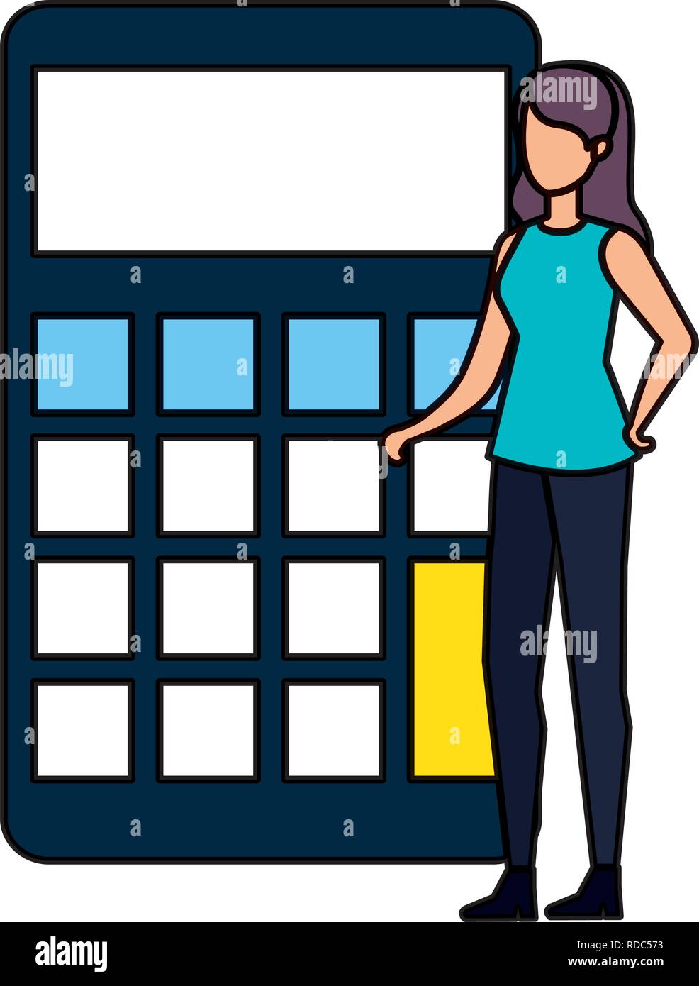 calculator math with business person Stock Vector Image & Art - Alamy