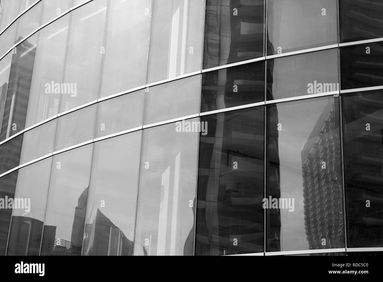 Glass facade panels of office building, architecture background ...
