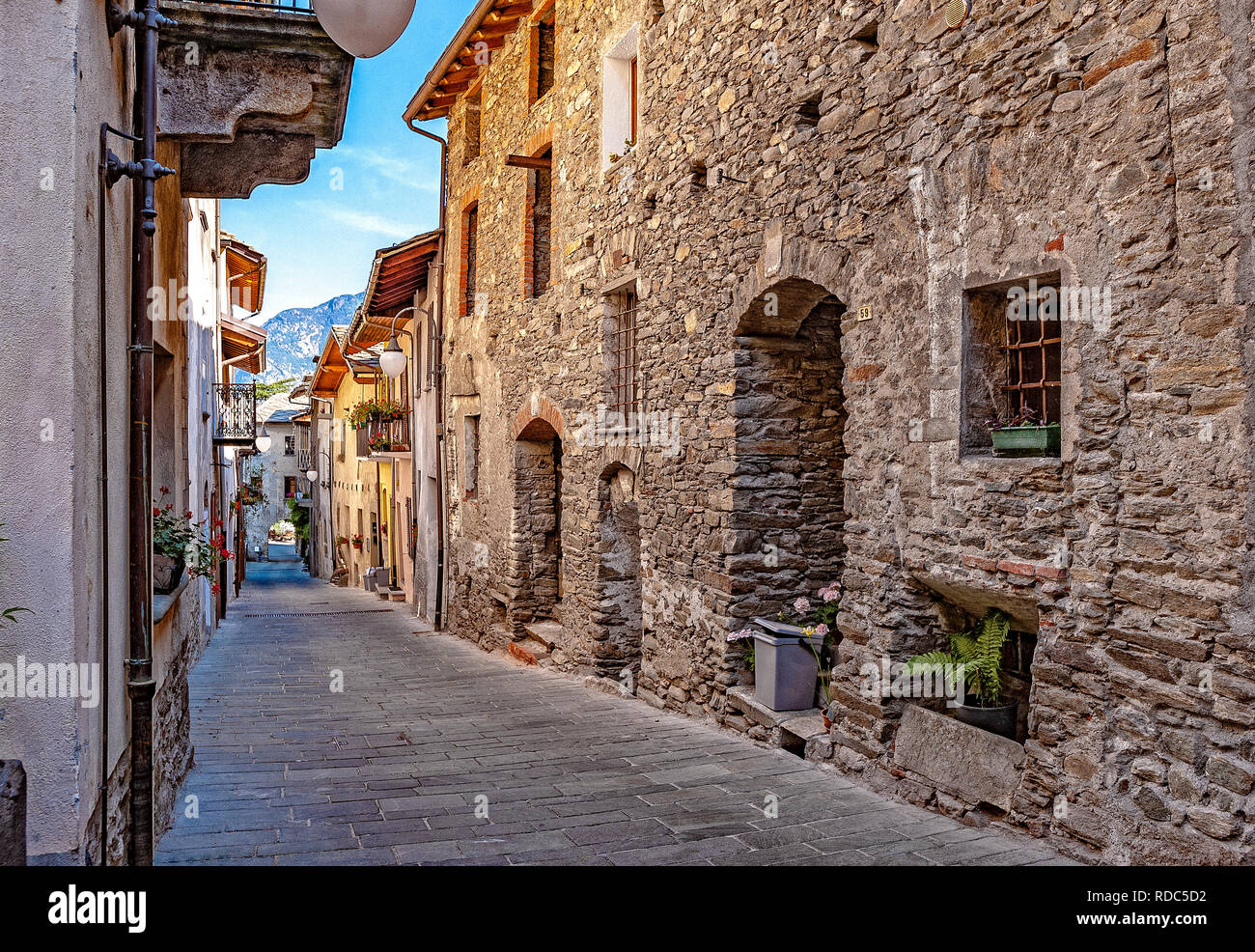 Italy Valle d'Aosta Bard - The Village Stock Photo - Alamy
