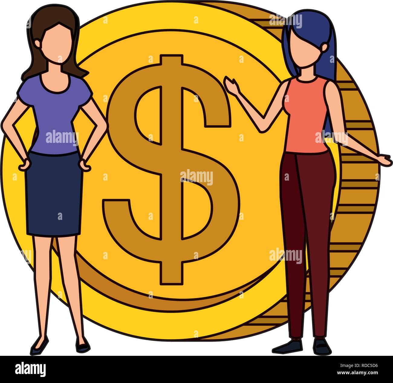 coin money with business person Stock Vector Image & Art - Alamy