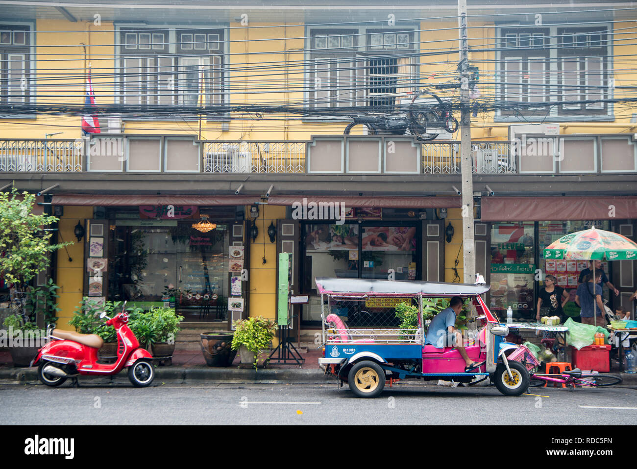 a colonial Building at the Phra Athit Road in Banglamphu in the city of ...