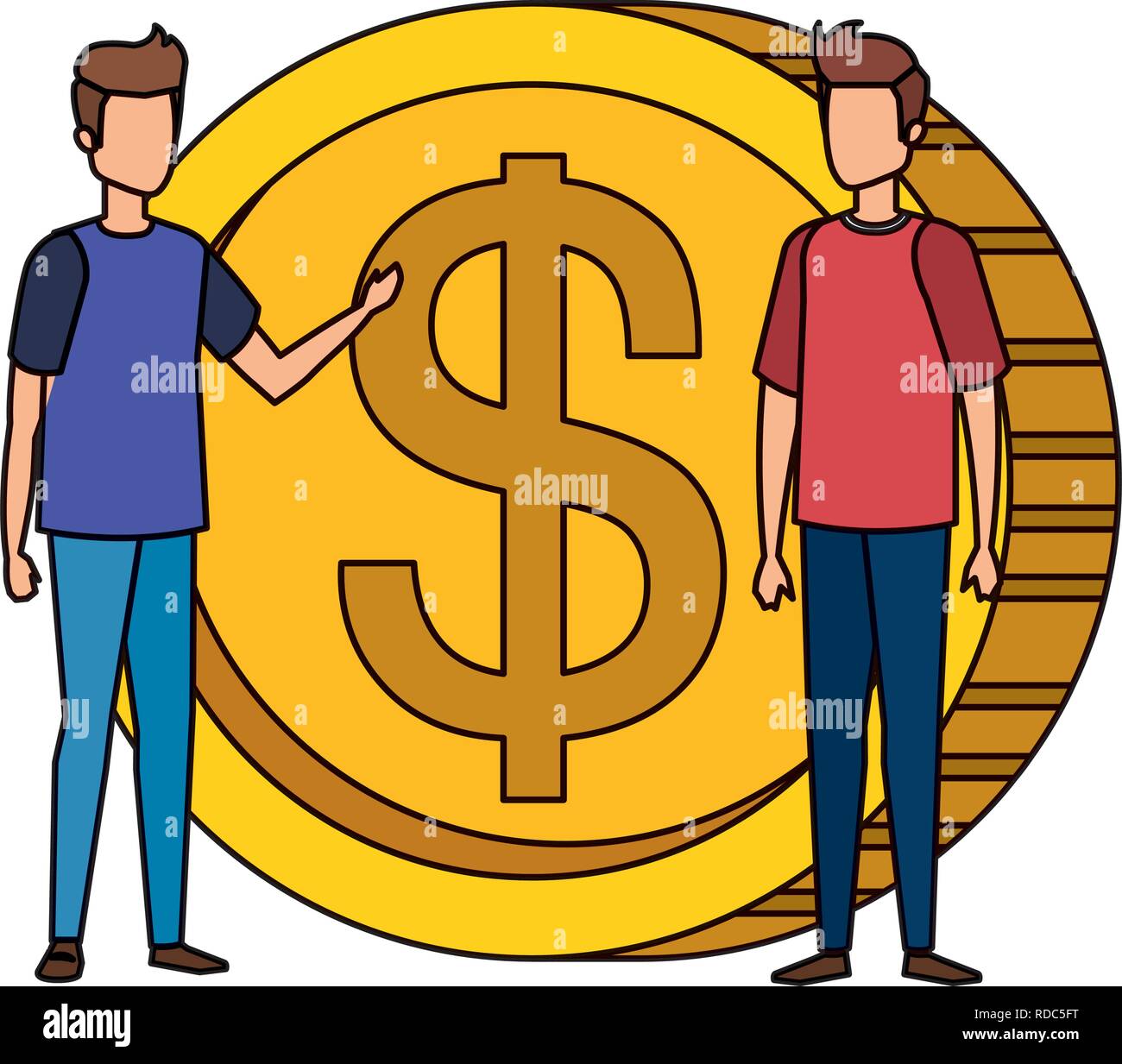 coin money with business person Stock Vector Image & Art - Alamy