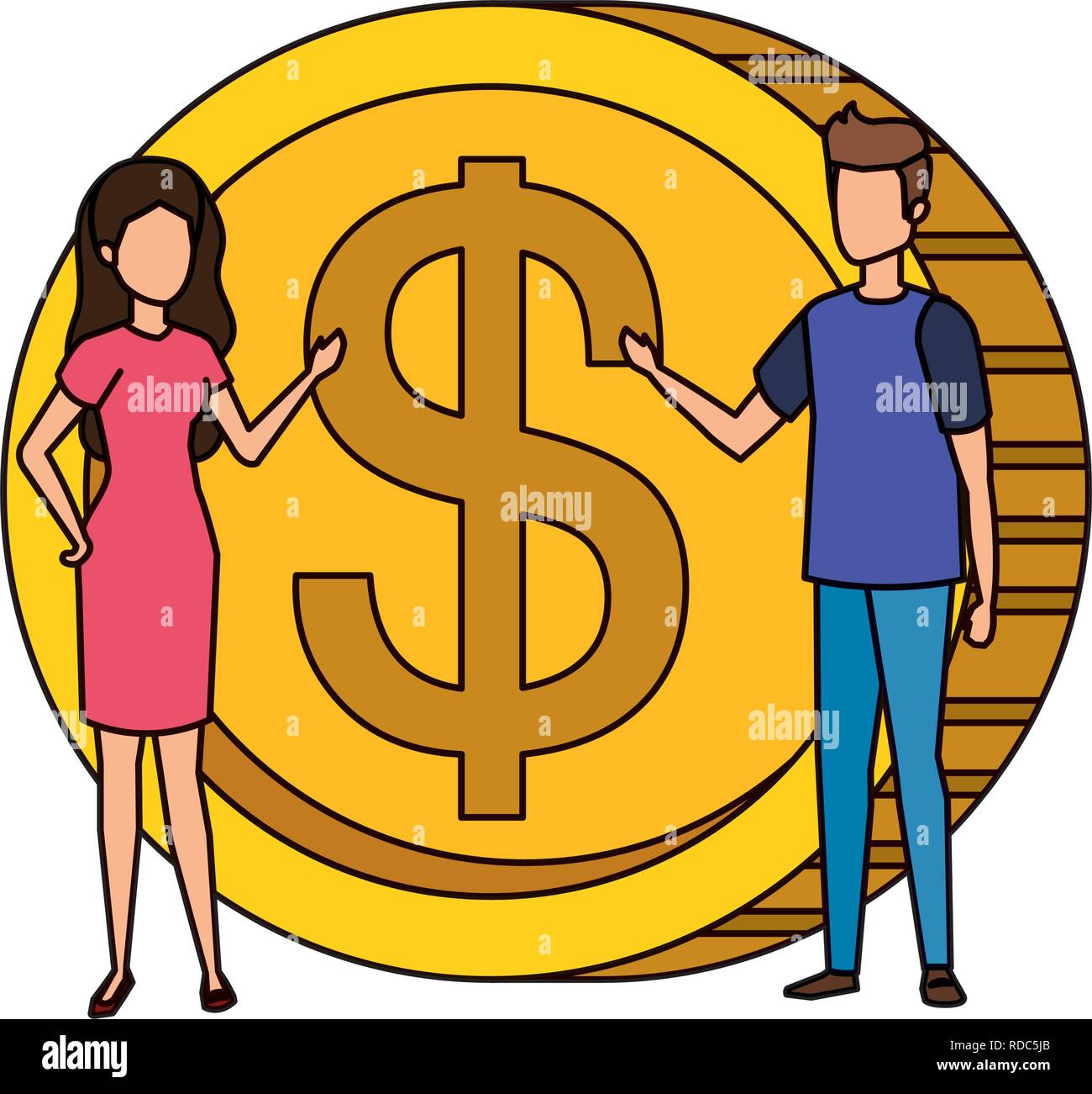 coin money with business person Stock Vector Image & Art - Alamy