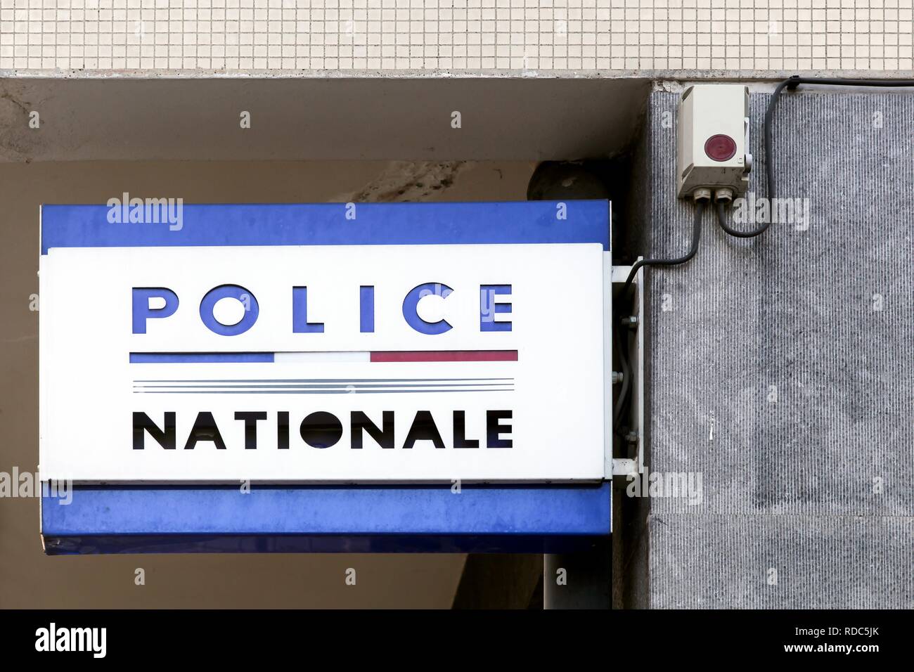 National police sign in France Stock Photo - Alamy