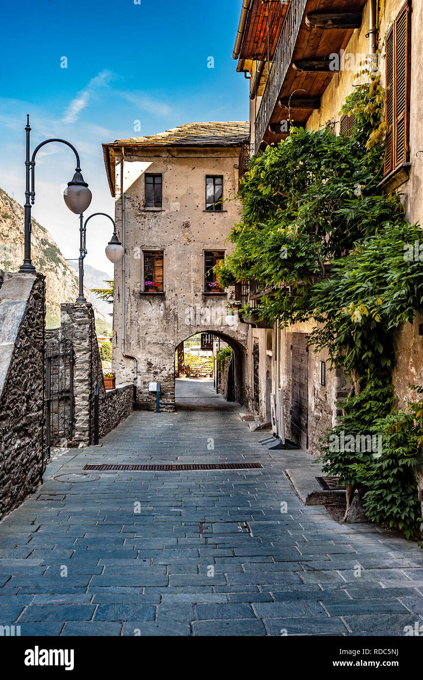 Italy Valle d'Aosta Bard House Nicole Stock Photo - Alamy