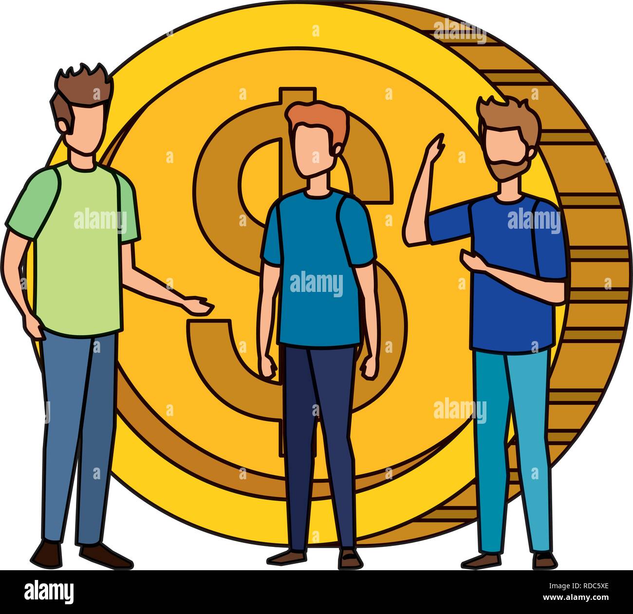 coin money with business person Stock Vector Image & Art - Alamy