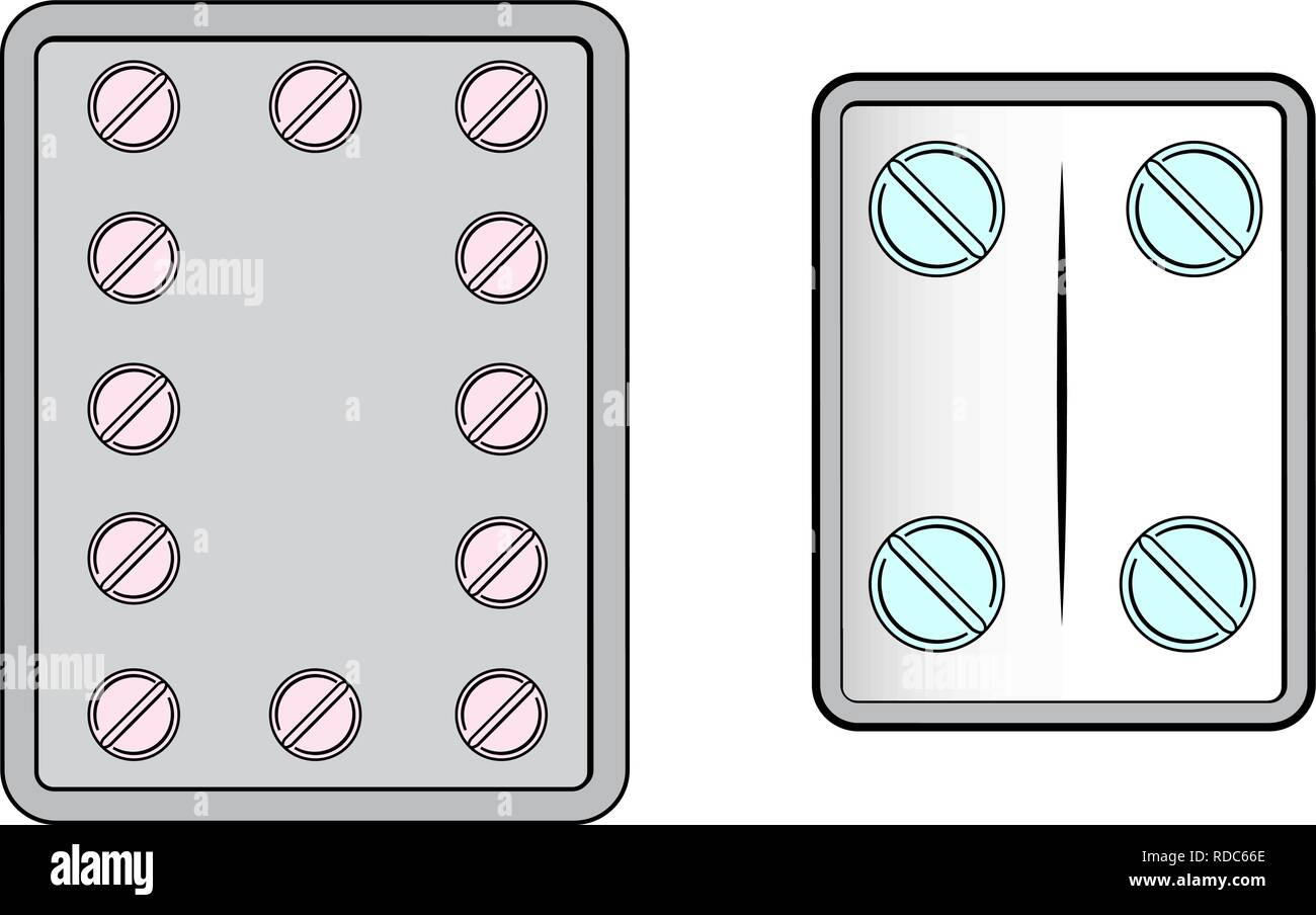 A typical birth control pill bubble package on white background Stock ...