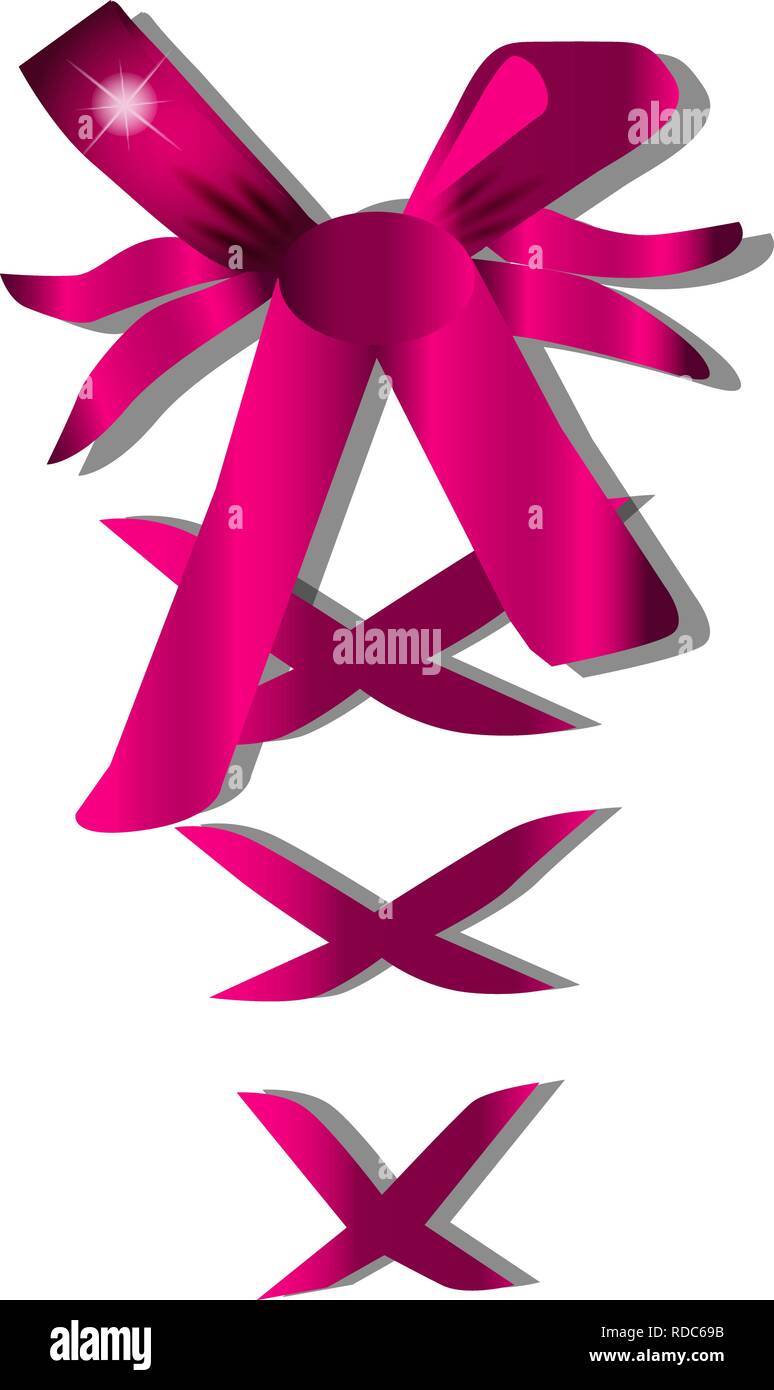 Decorative pink bow with horizontal ribbon Stock Vector Image & Art - Alamy