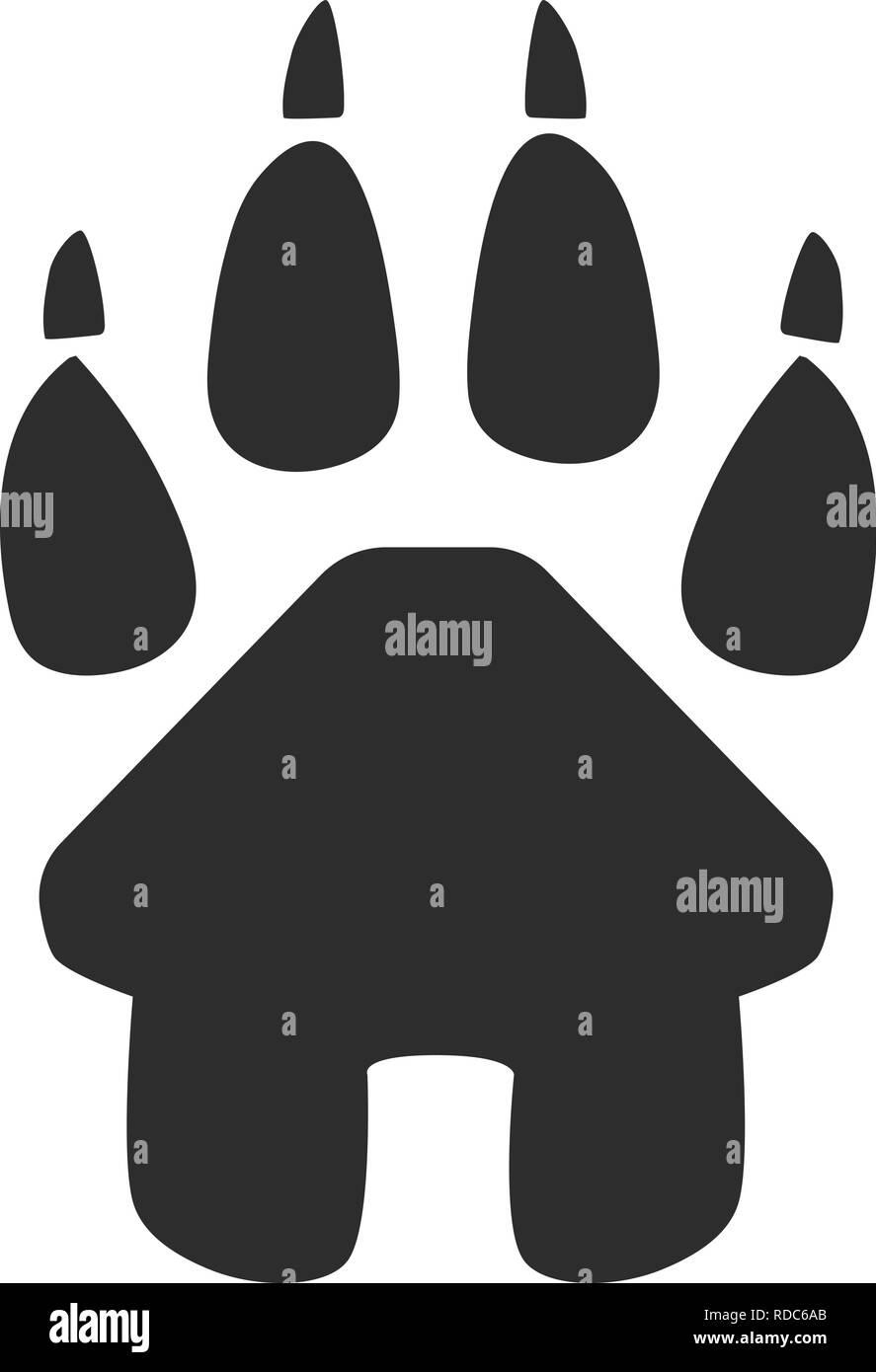 House icon and paw symbol inside. Vector illustration, eps 10 Stock ...
