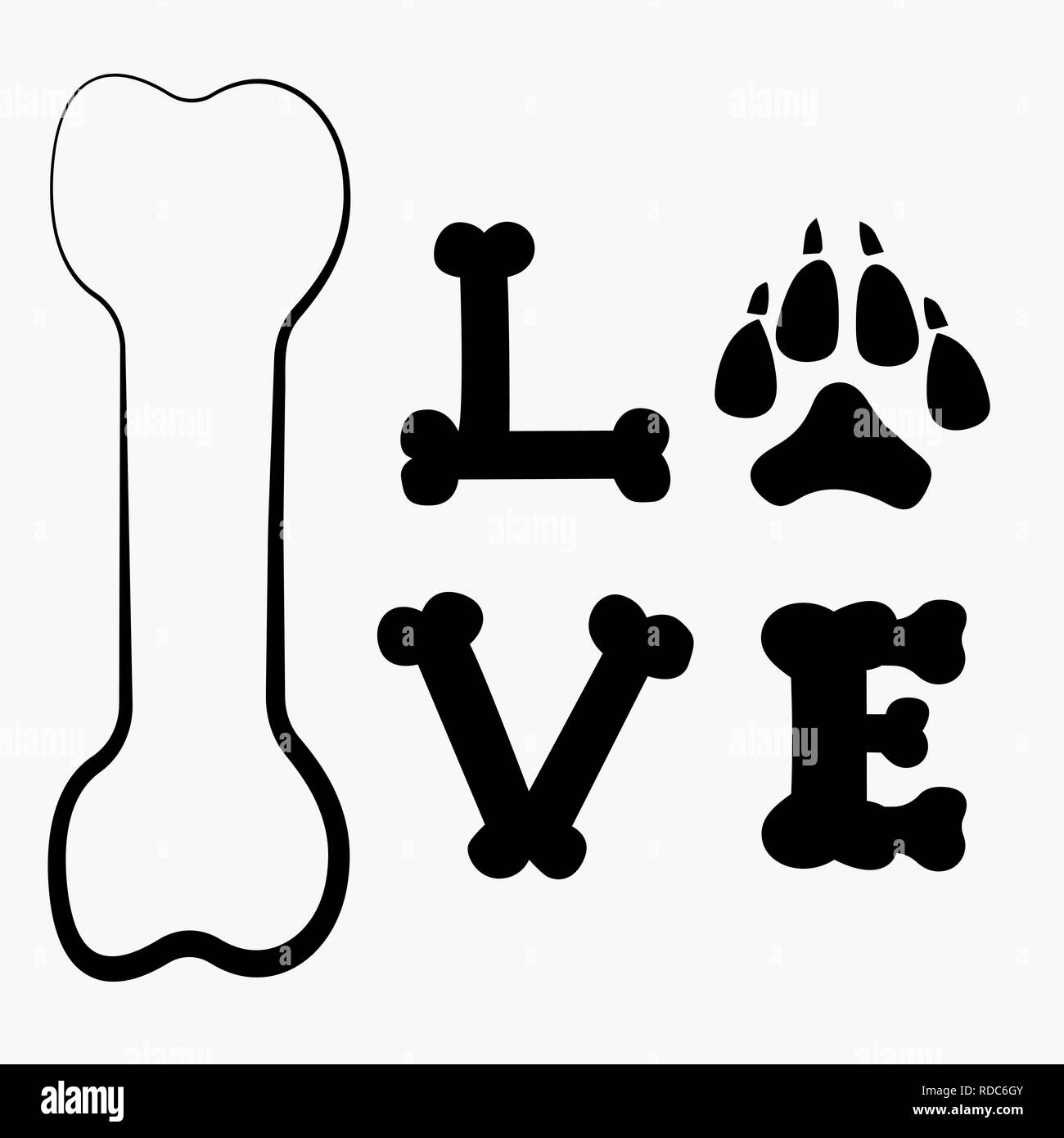 A simple illustration with the concept of love of animals and nature ...