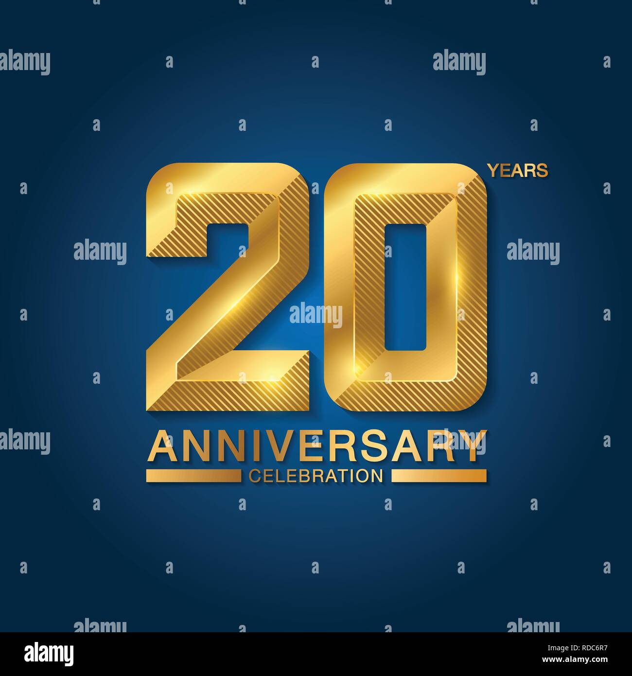 20 years anniversary celebration logotype. Golden anniversary emblem ...