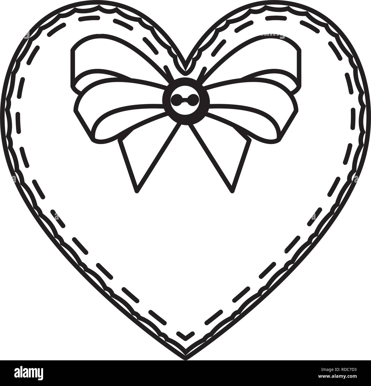 heart love with bow valentines card Stock Vector Image & Art - Alamy