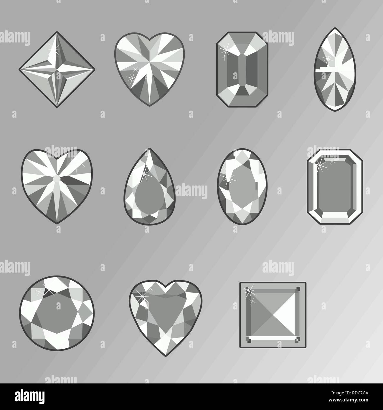 Vector set of diamonds of various shapes Stock Vector Image & Art - Alamy