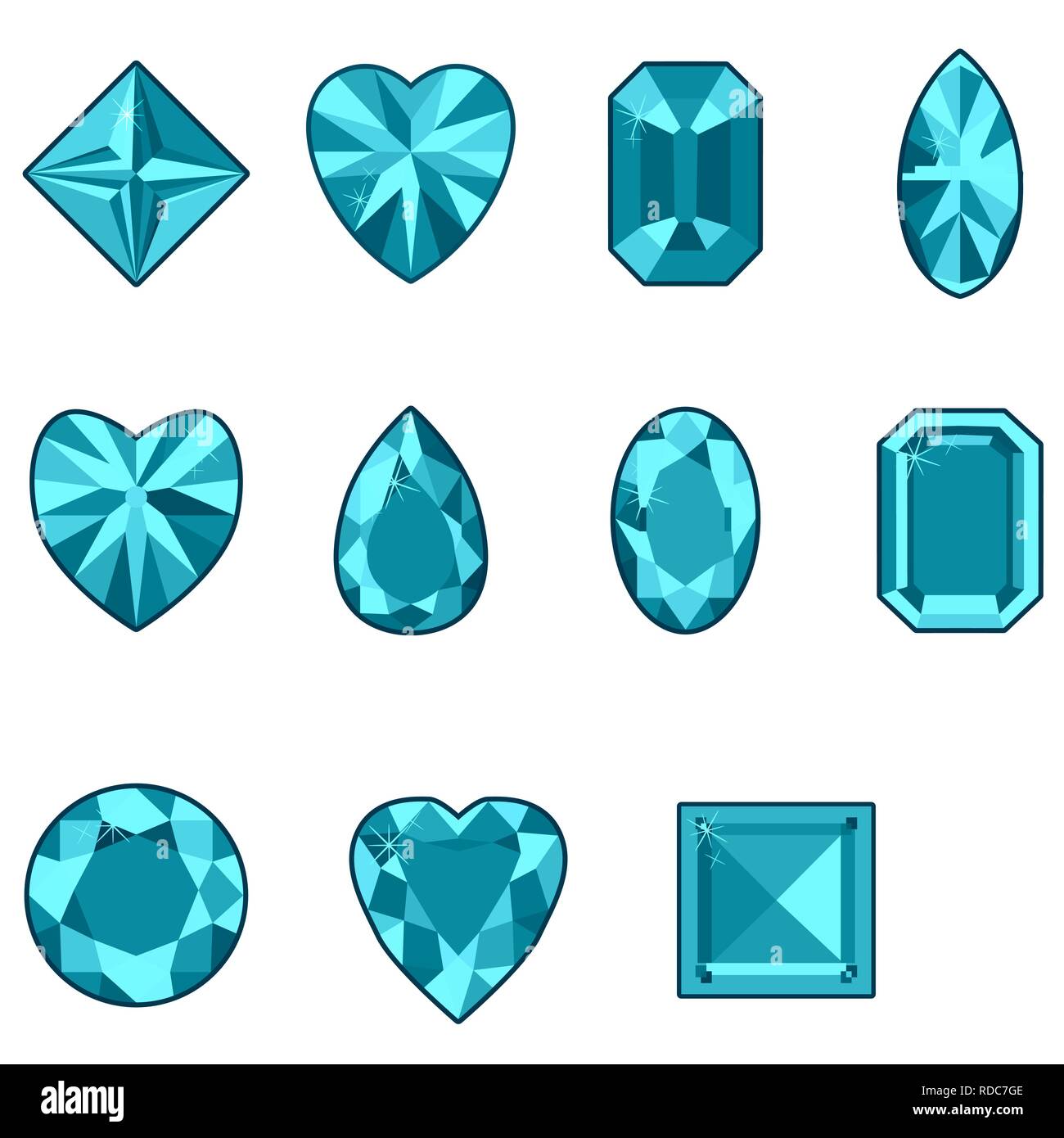 Vector set of diamonds of various shapes Stock Vector Image & Art - Alamy