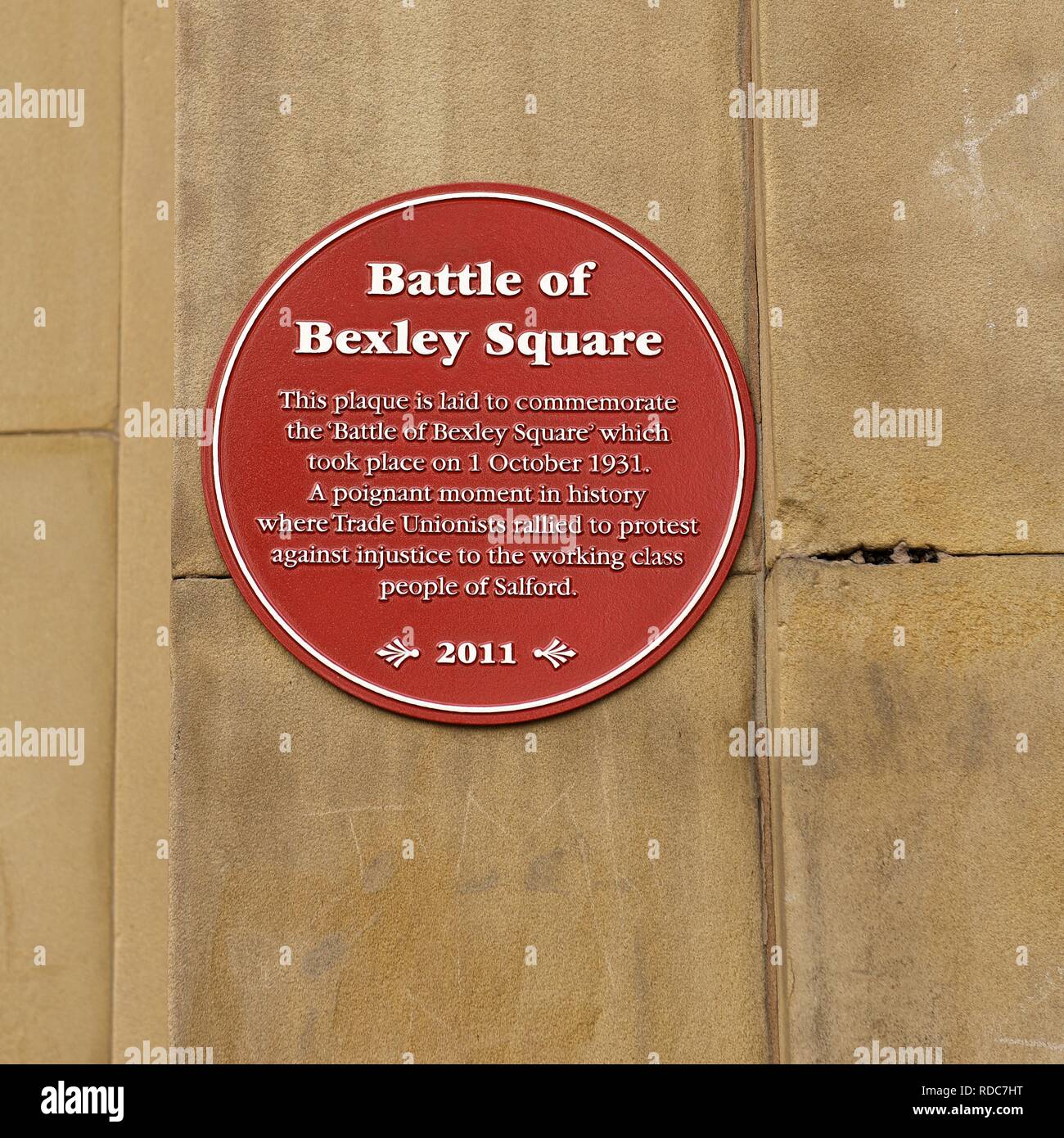 Battle of Bexley Square Plaque, Salford Town Hall, Bexley Square ...