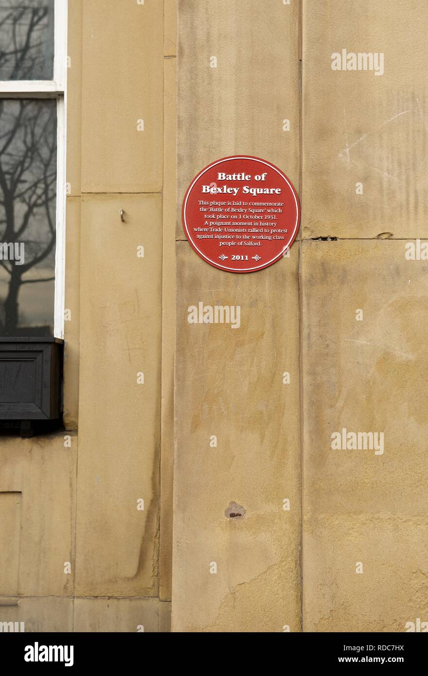 Battle of Bexley Square Plaque, Salford Town Hall, Bexley Square ...