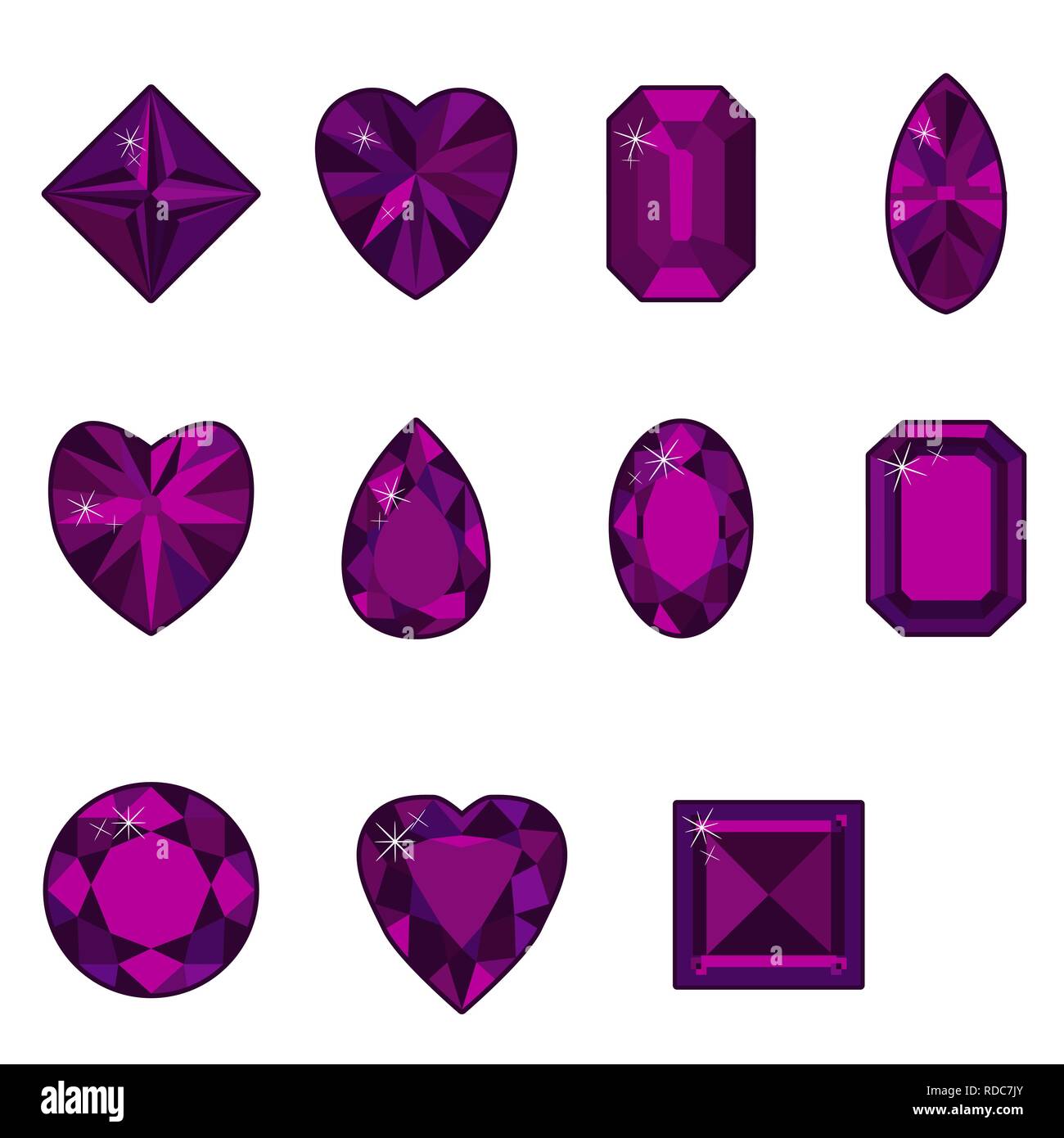Vector set of diamonds of various shapes Stock Vector Image & Art - Alamy