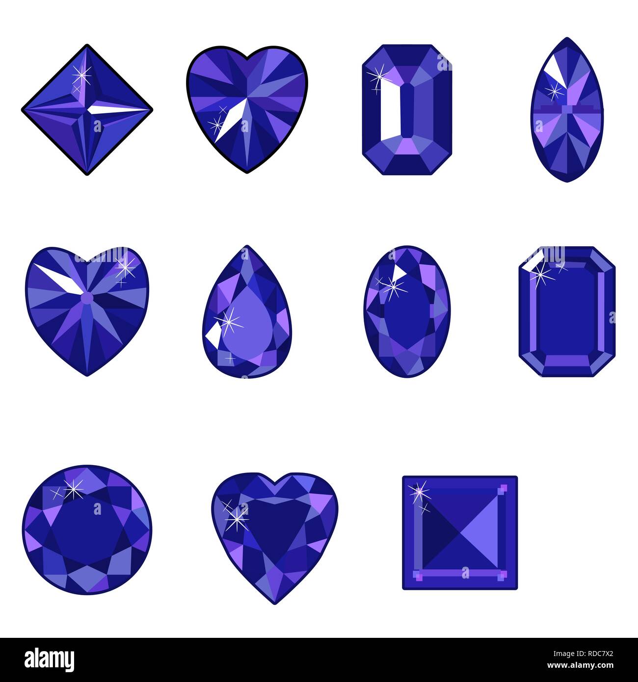 Vector set of diamonds of various shapes Stock Vector Image & Art - Alamy