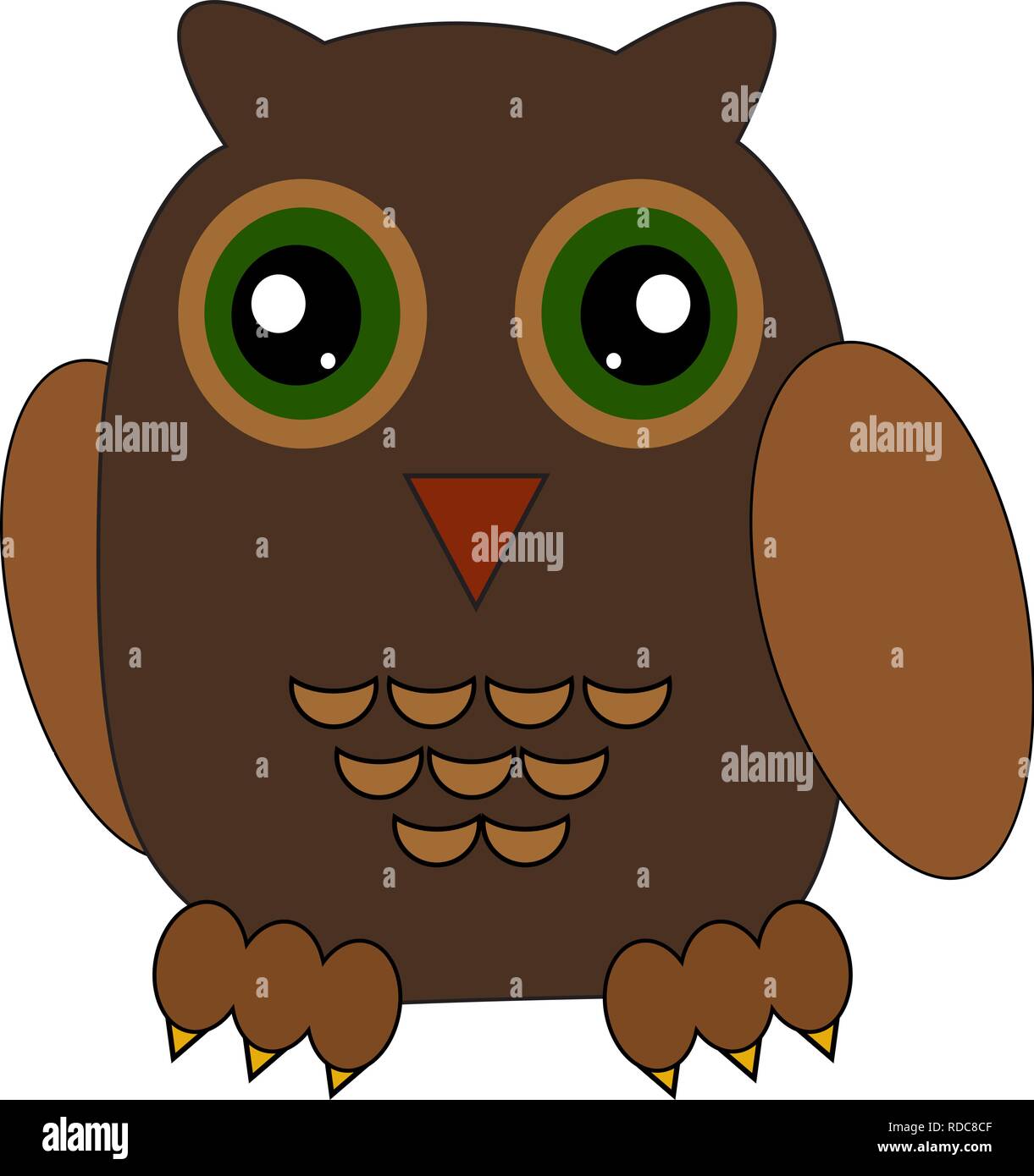 Illustration of a cartoon brown owl Stock Vector Image & Art - Alamy