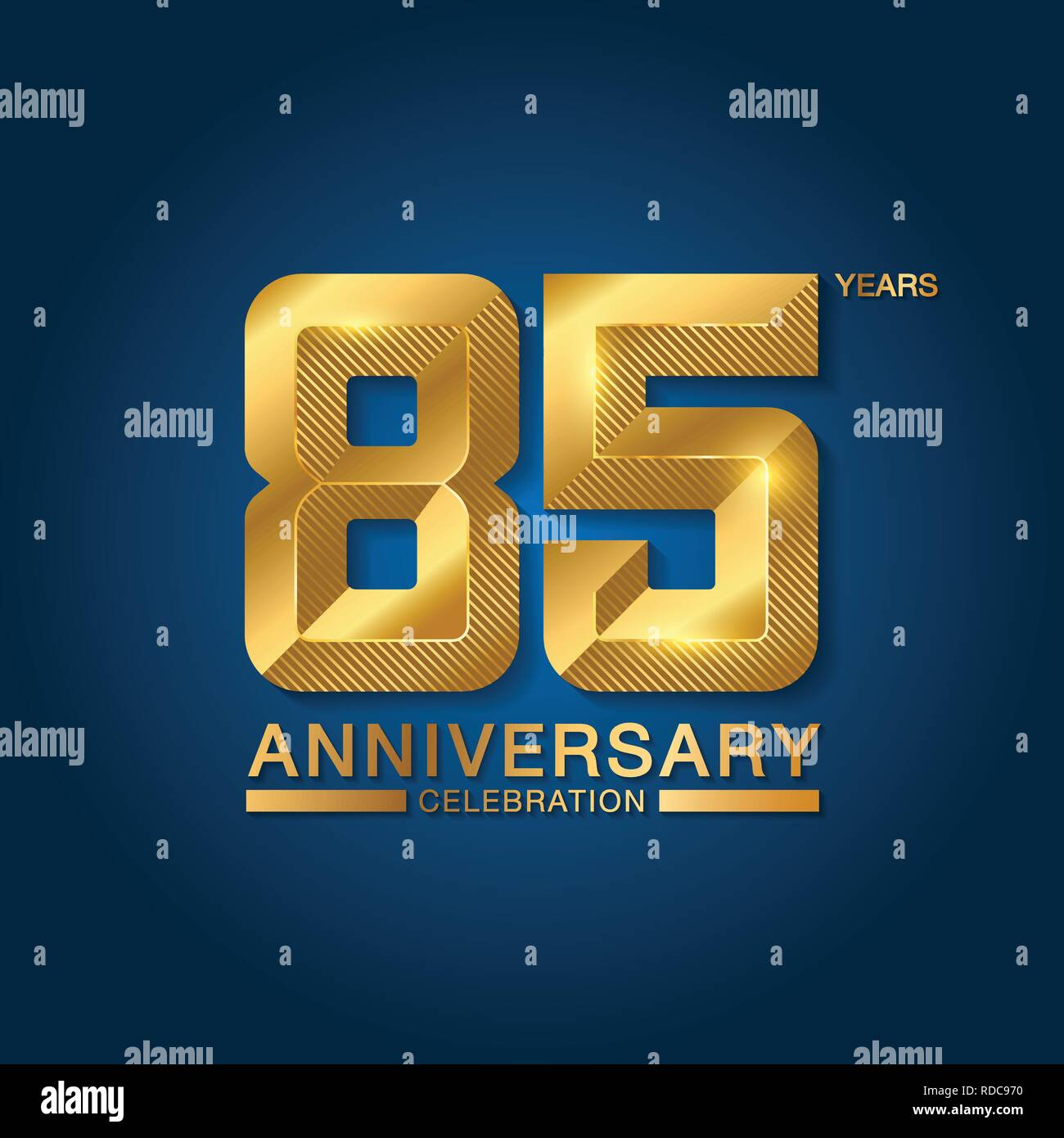 85 years anniversary celebration logotype. Golden anniversary emblem ...