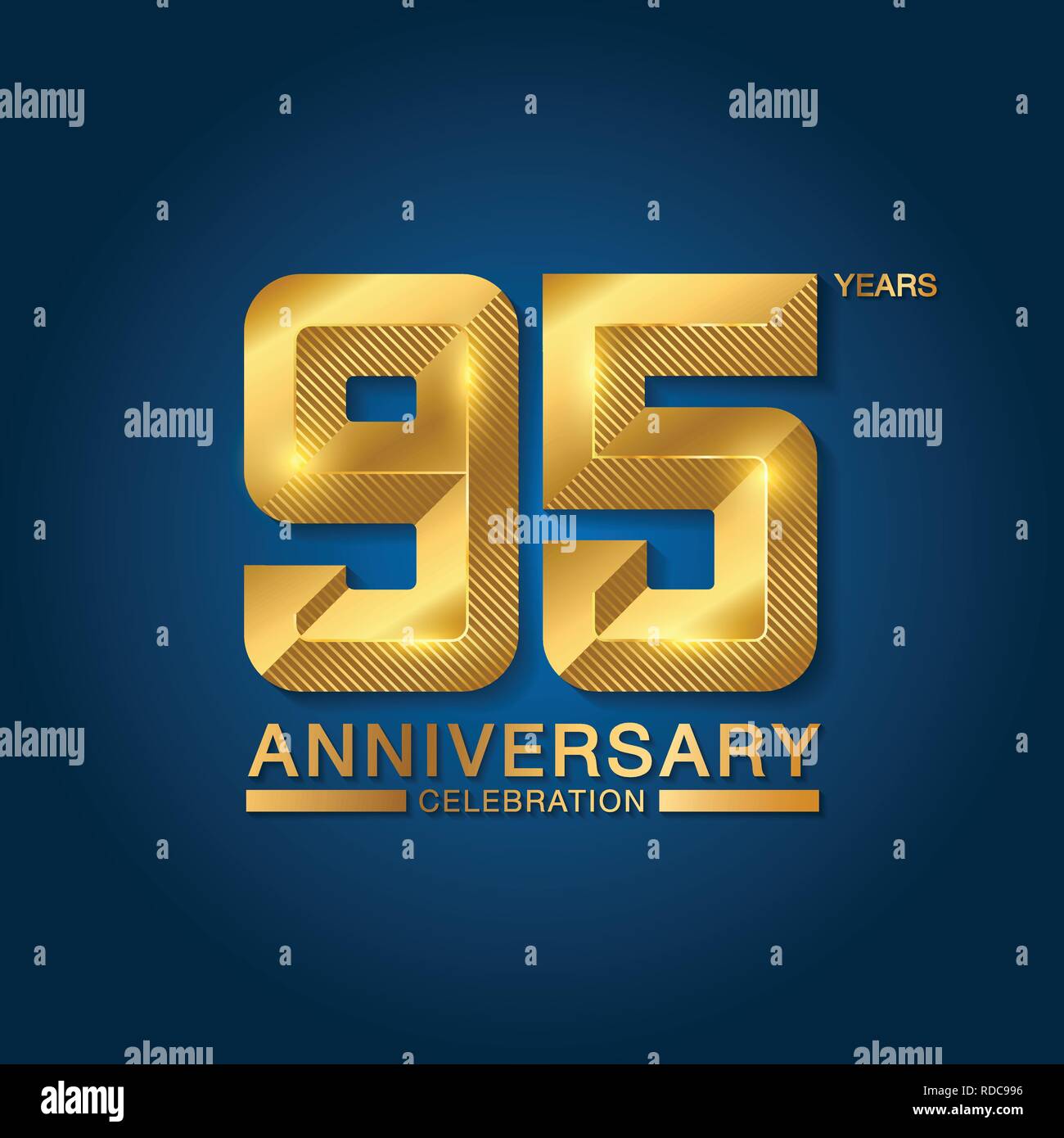 95 years anniversary celebration logotype. Golden anniversary emblem ...