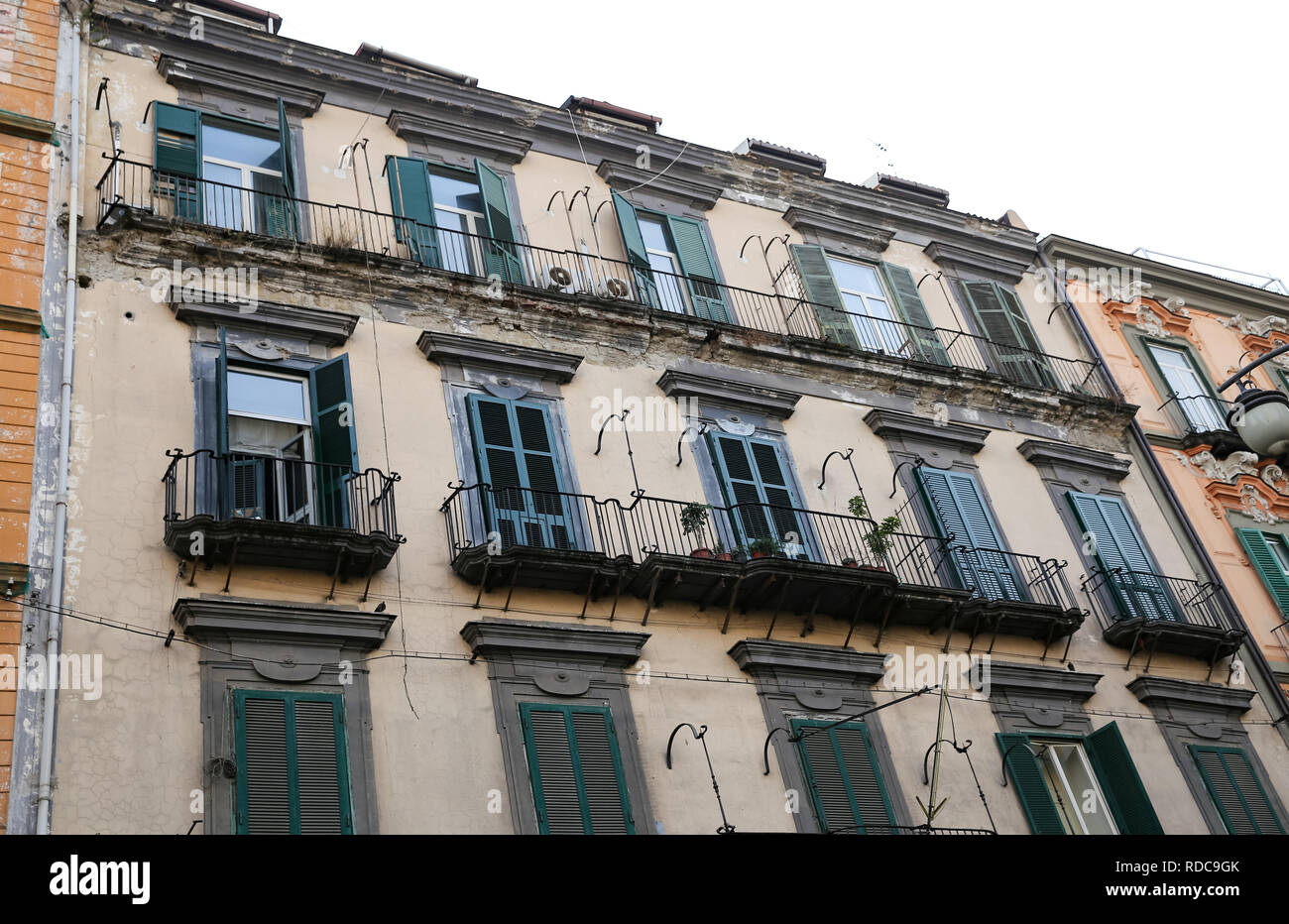 Facade of a Building in Naples City, Italy Stock Photo - Alamy