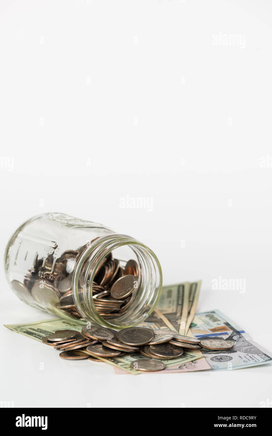 Glass money jar coins hi-res stock photography and images - Alamy