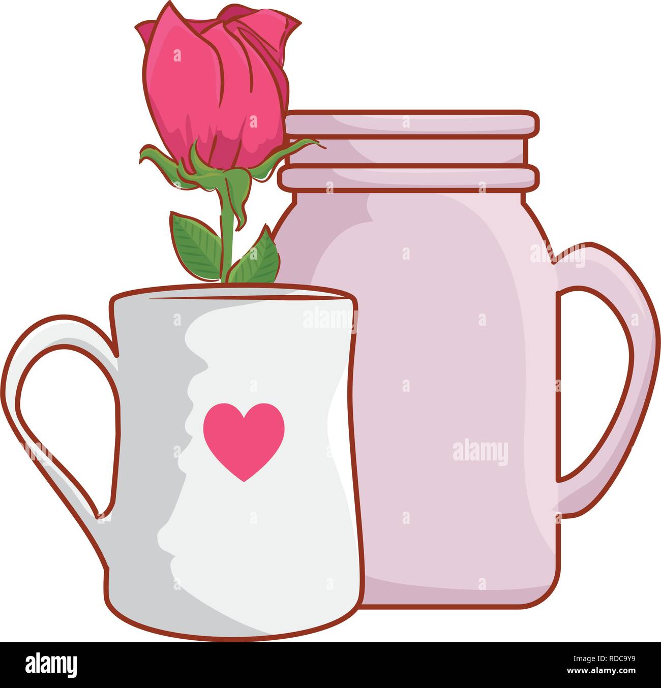 Rose tea cup Stock Vector Images - Alamy