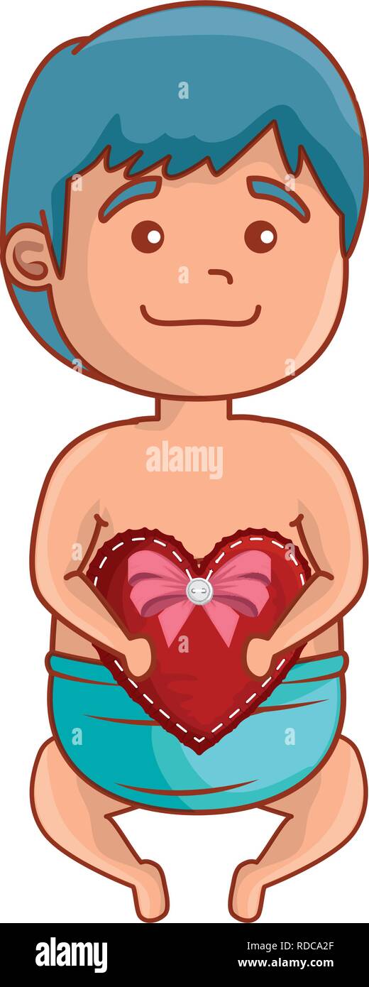 cute little baby with heart Stock Vector Image & Art - Alamy