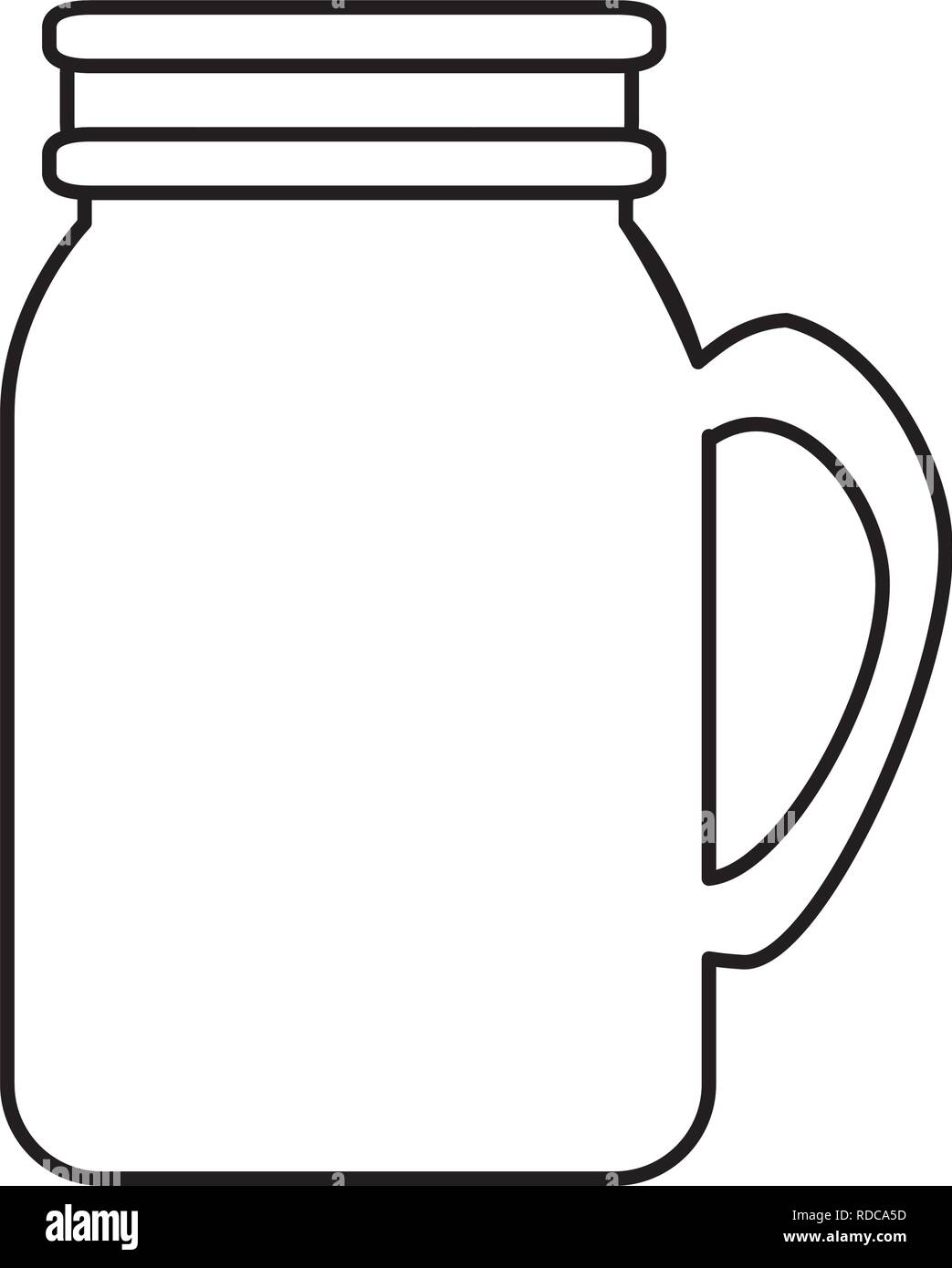 Mason Jar With Handle Outline