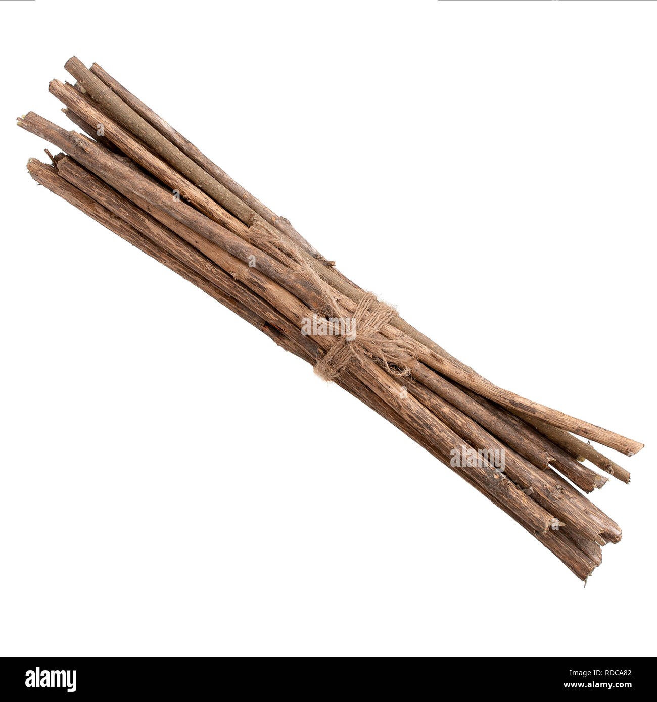 Bundle of sticks, twigs, isolated over white. Tied with string Stock ...