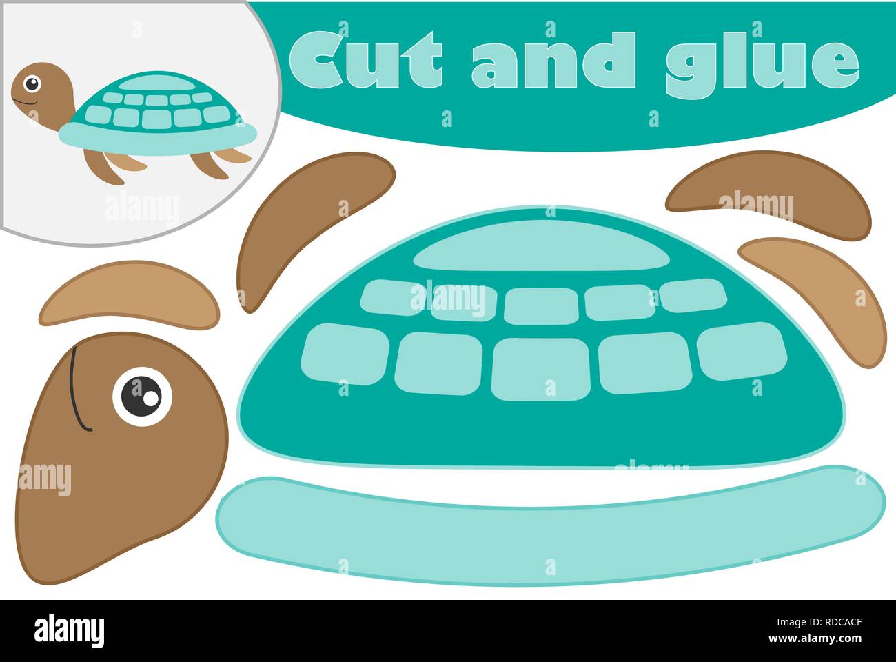 Turtle in cartoon style, education game for the development of ...