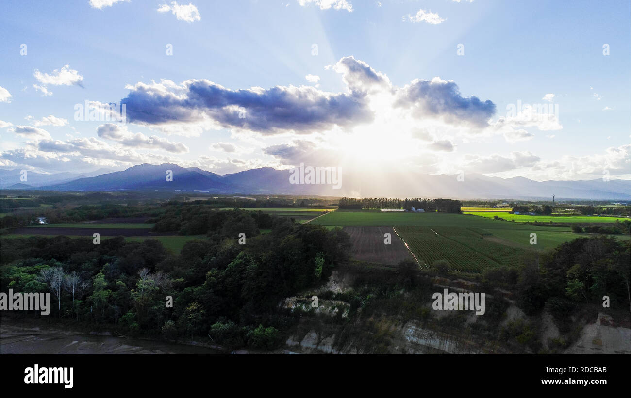Aerial Photography of Tokachi, Hokkaido, Japan Stock Photo - Alamy
