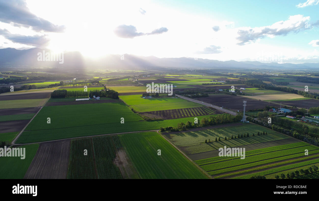 Aerial Photography of Tokachi, Hokkaido, Japan Stock Photo - Alamy