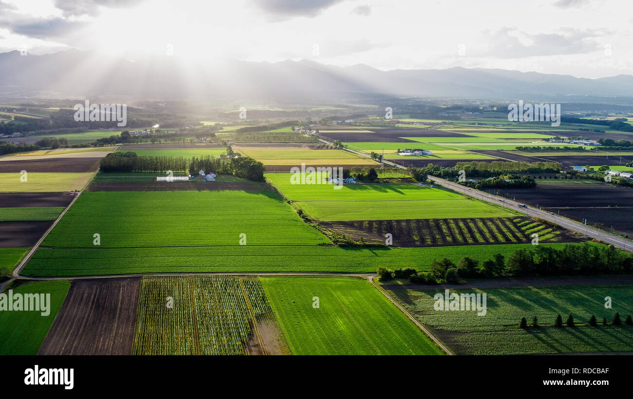 Aerial Photography of Tokachi, Hokkaido, Japan Stock Photo - Alamy
